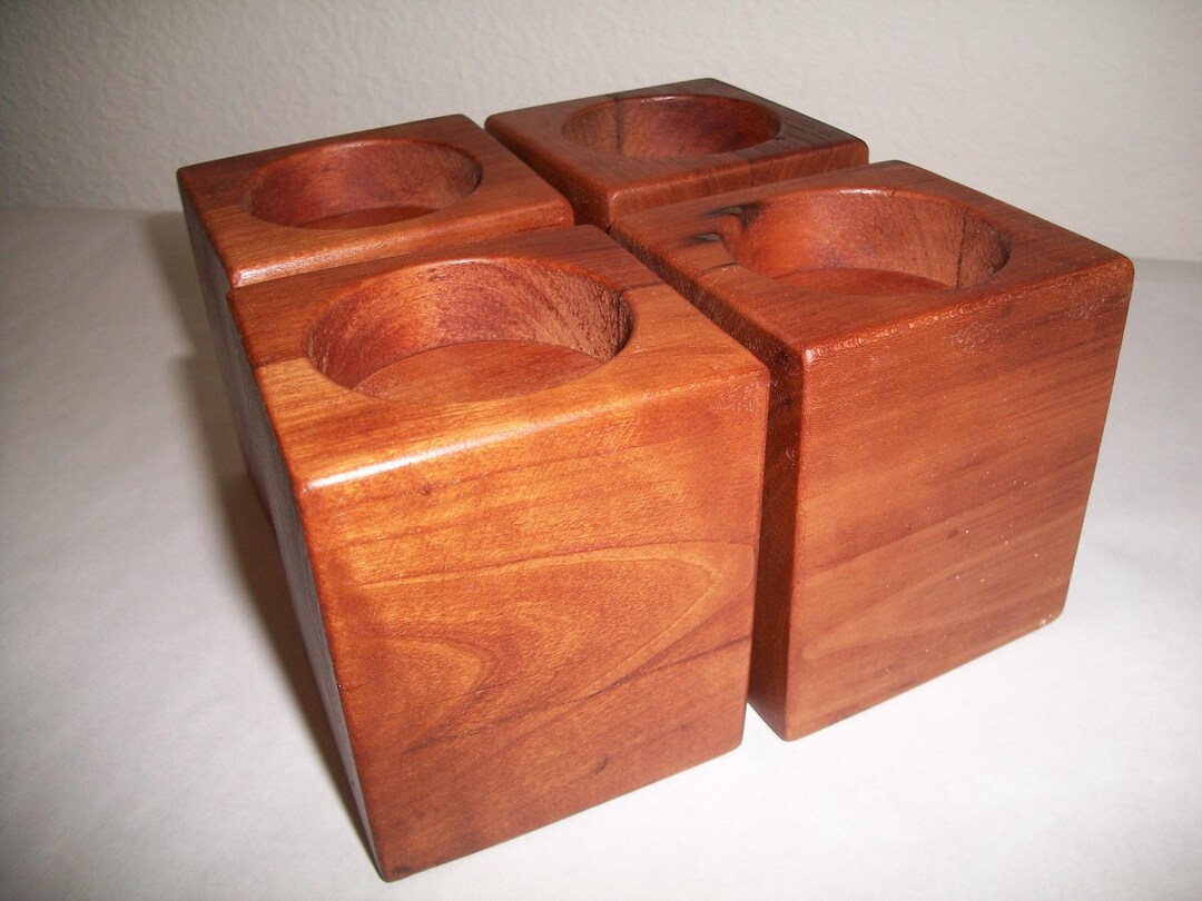Set of 4 Solid Cherry Risers--2 3/4" Lift--for Desk, Bed, Table, Etc ...