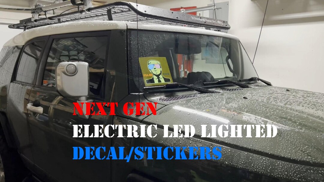 Trump Electric Sticker, Glow, LED, Light up Decal, I Will Be Back Free ...