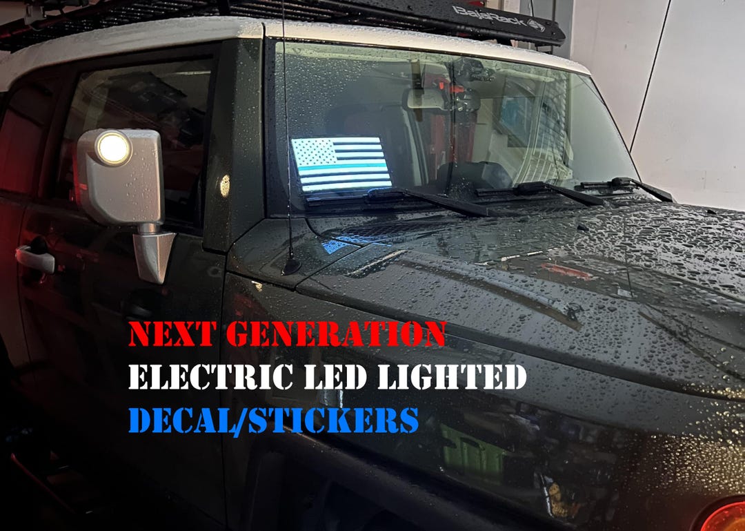 Thin Blue Line Electric Light up Decal, Backtheblue LED, Light Up, Glow ...