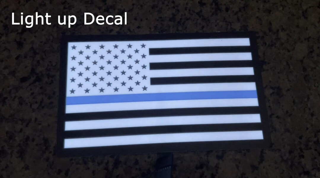 Thin Blue Line Electric Light up Decal, Backtheblue LED, Glow Decal ...