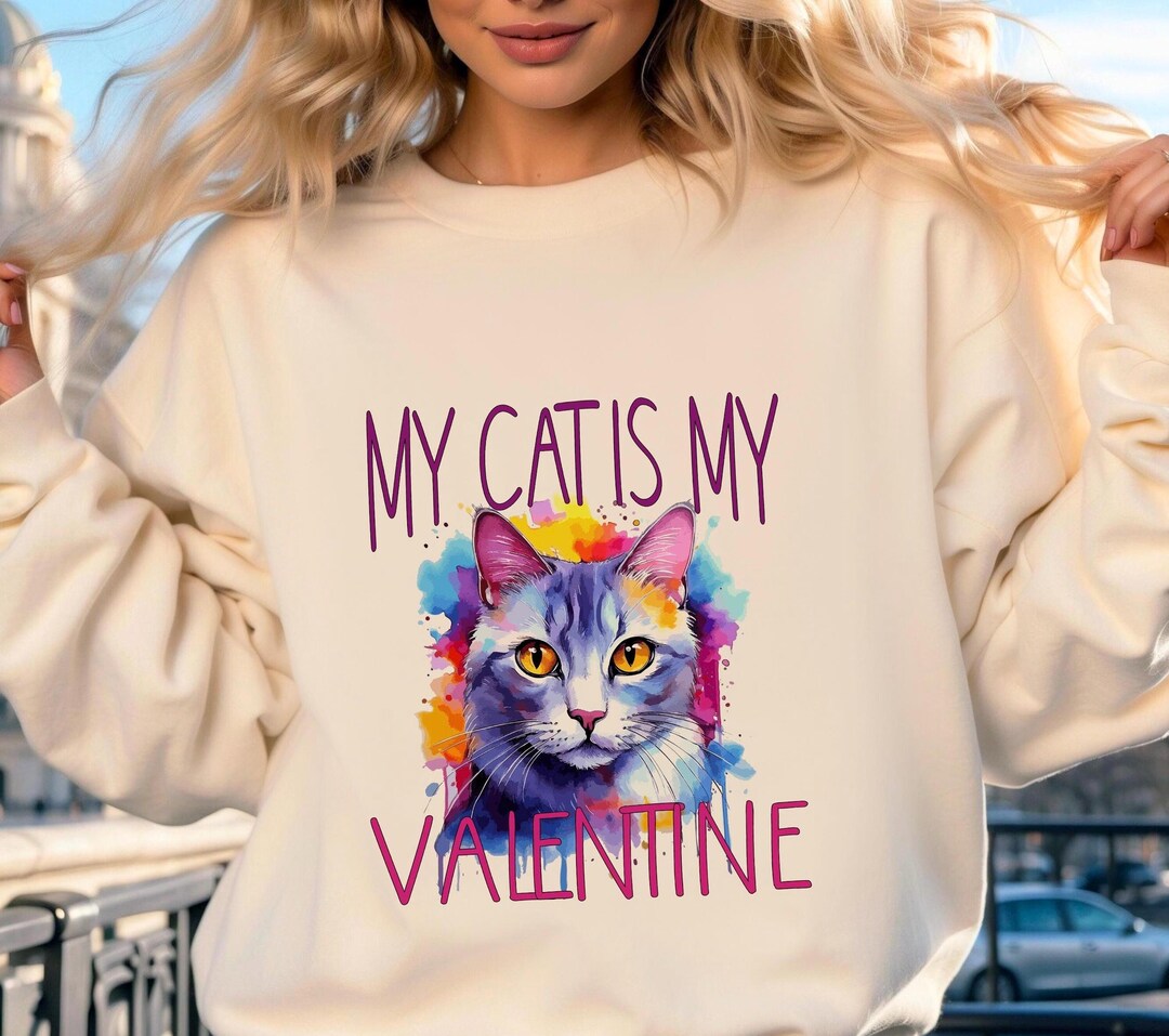 My Cat is My Valentine Png, Cat Love Png, Valentine's Day Digital ...
