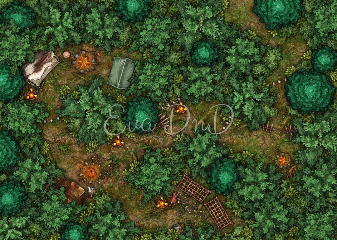 Dnd Goblin Gnoll Small Forest Camp Battle Map - Etsy
