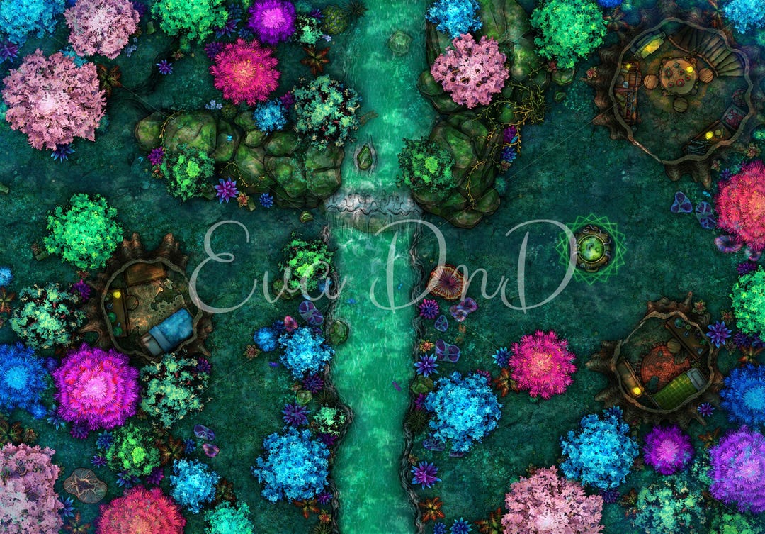 Dnd Feywild Forest Huts Battle Map - Etsy