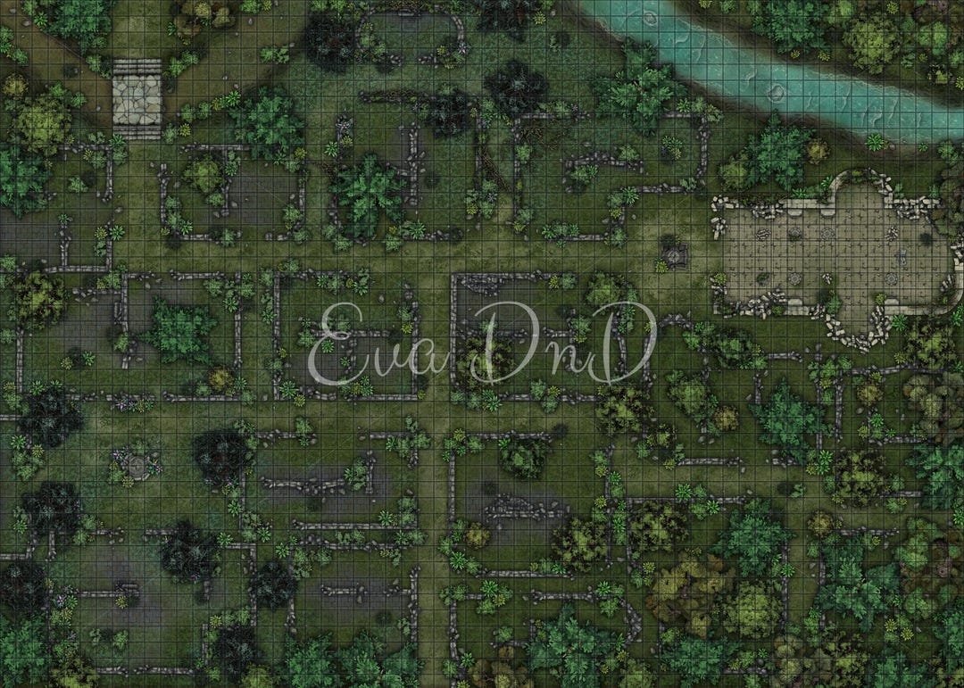 Dnd Dark Ancient Ruins Battle Map - Etsy