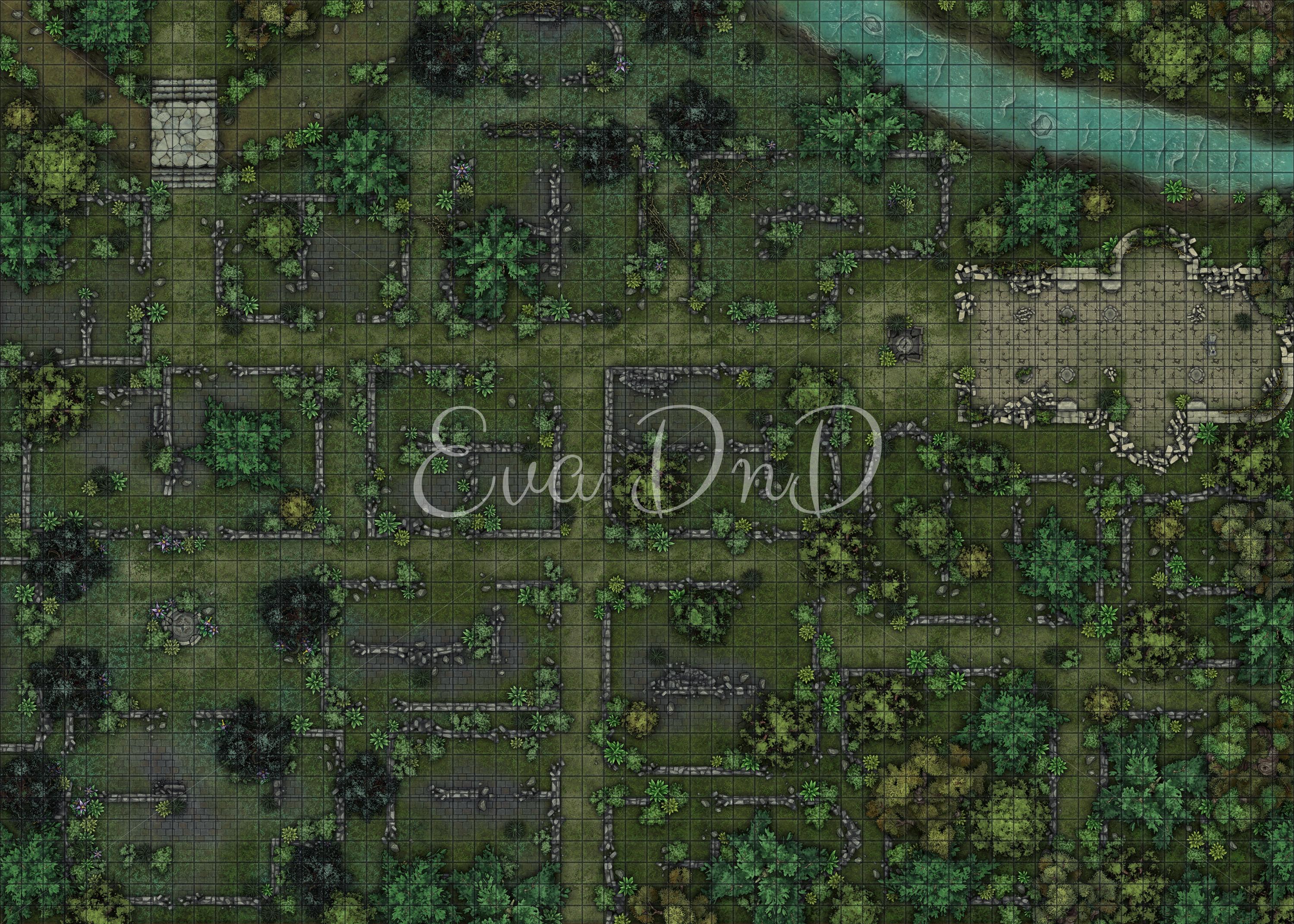 Dnd Dark Ancient Ruins Battle Map - Etsy