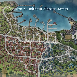 Dnd Coast Harbor Sea Port City Map - Etsy
