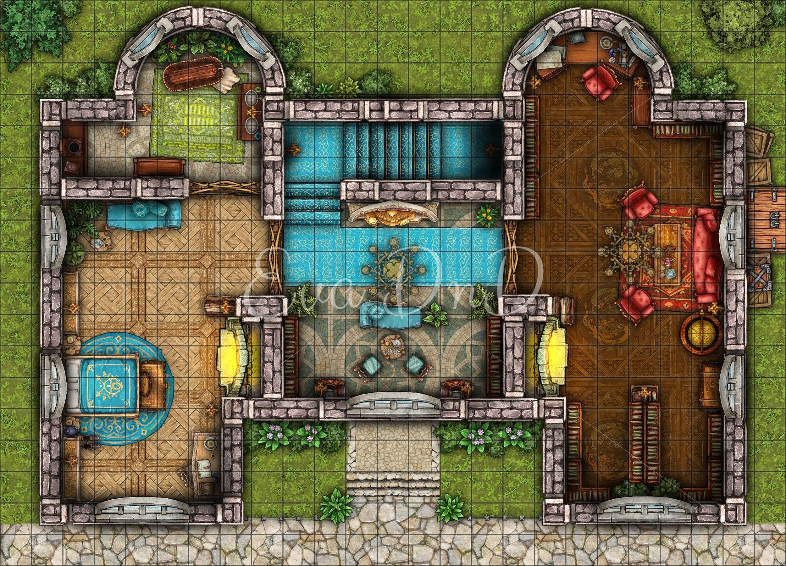 Dnd Mansion Battle Map - Etsy