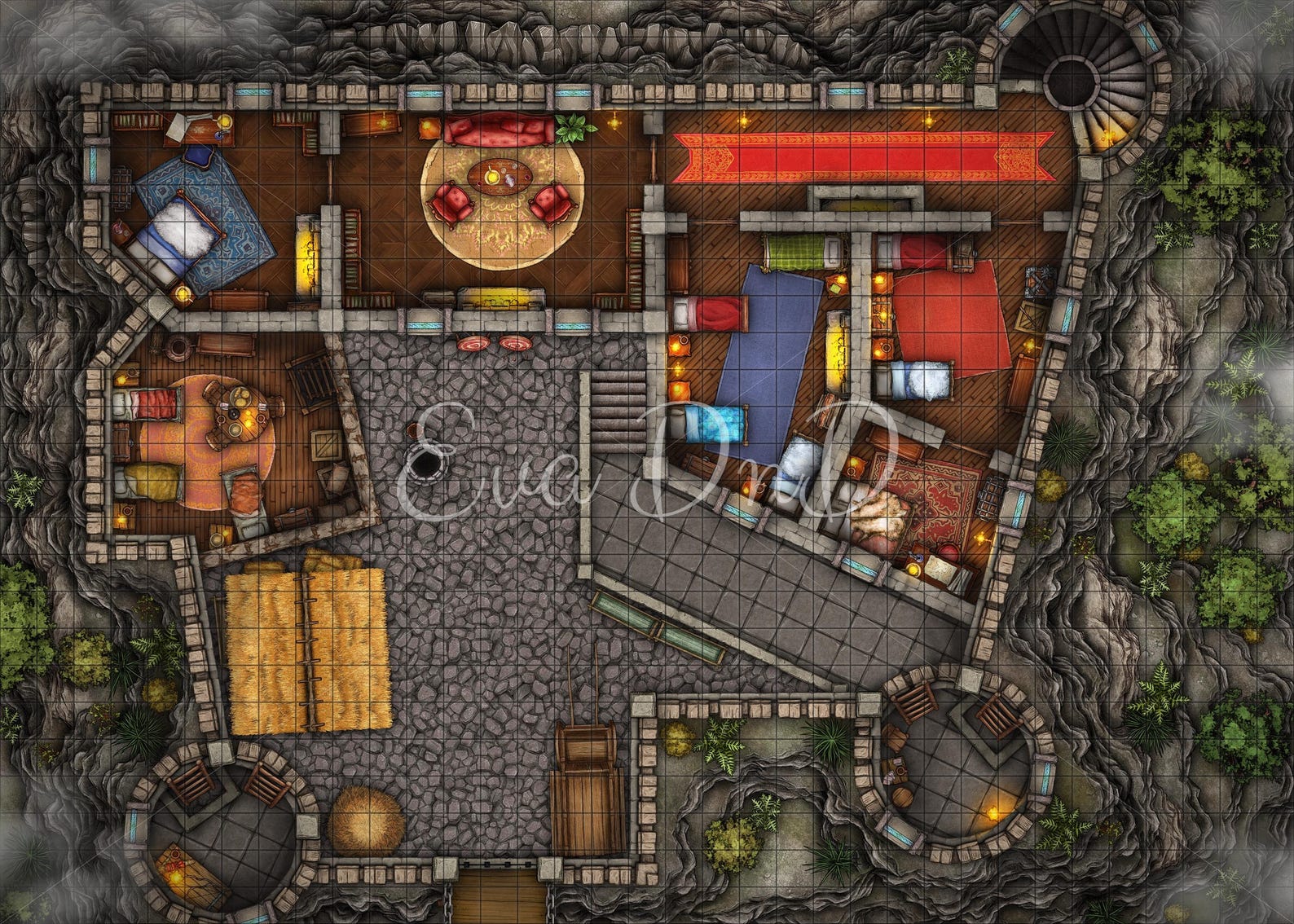 Dnd Mountain Cliff Fortress Castle Hold Battle Map - Etsy