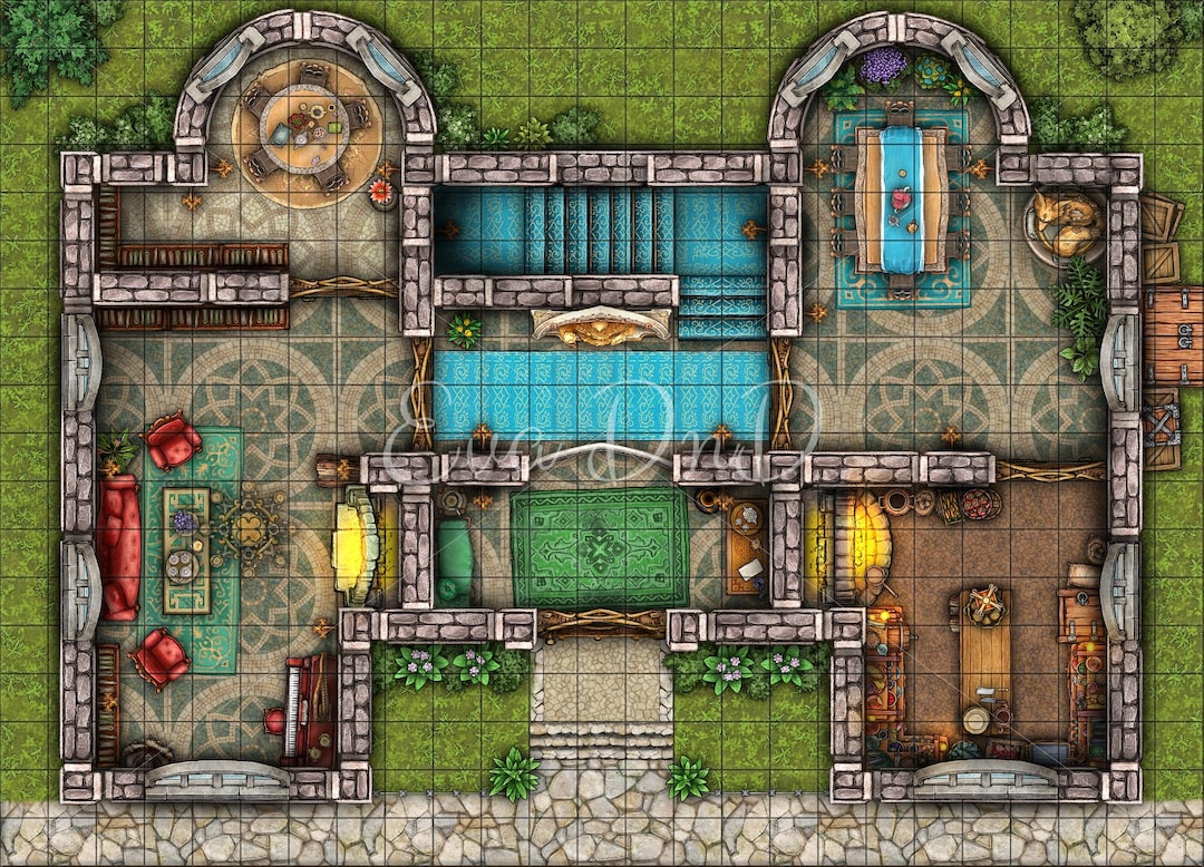 Dnd Mansion Battle Map - Etsy