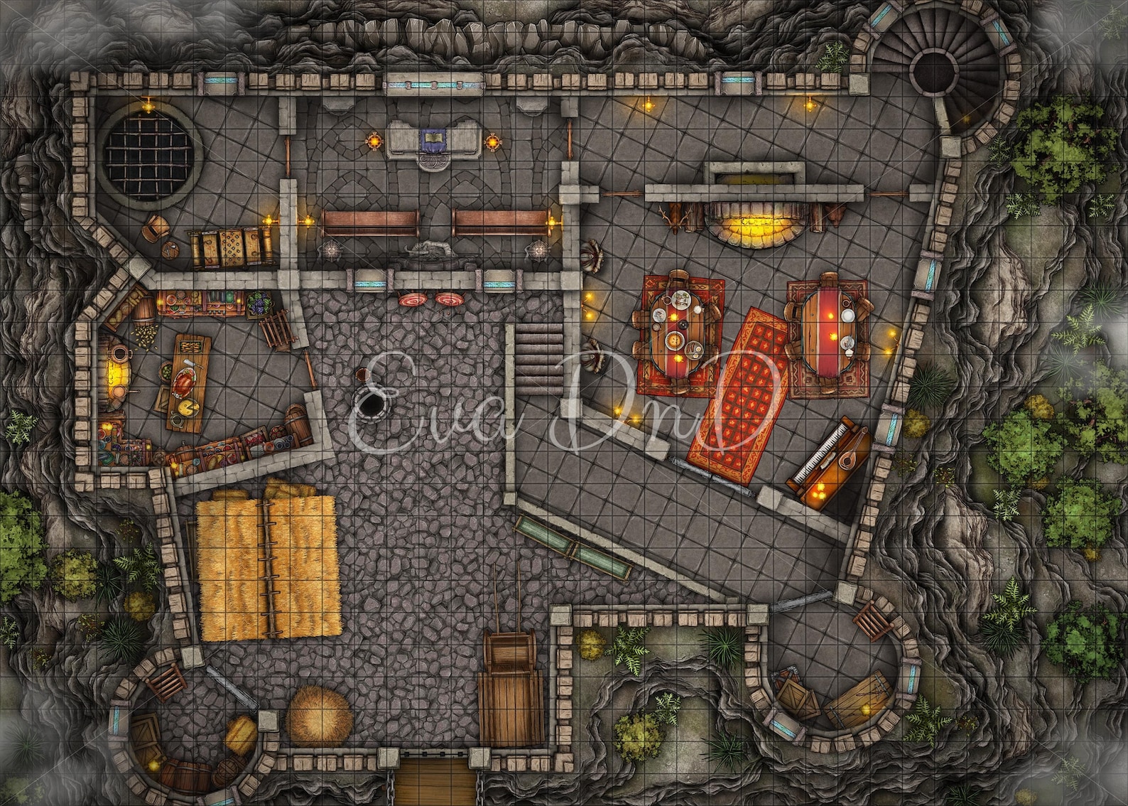 Dnd Mountain Cliff Fortress Castle Hold Battle Map - Etsy