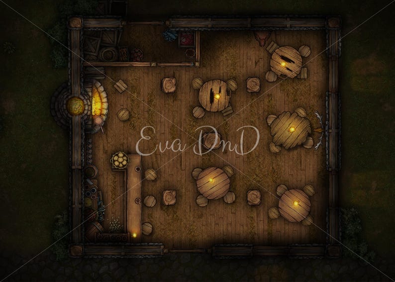 Dnd Dark Tavern Battle Map - Etsy
