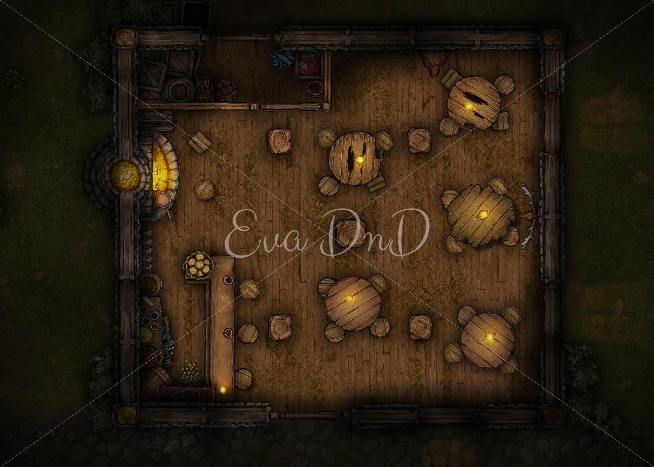 Dnd Dark Tavern Battle Map - Etsy
