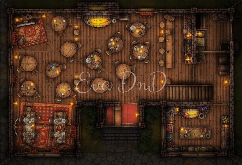 Dnd Tavern Battle Map - Etsy