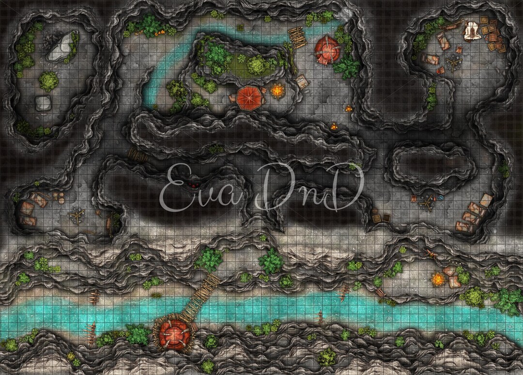 Dnd Gorge Caves Battle Map - Etsy