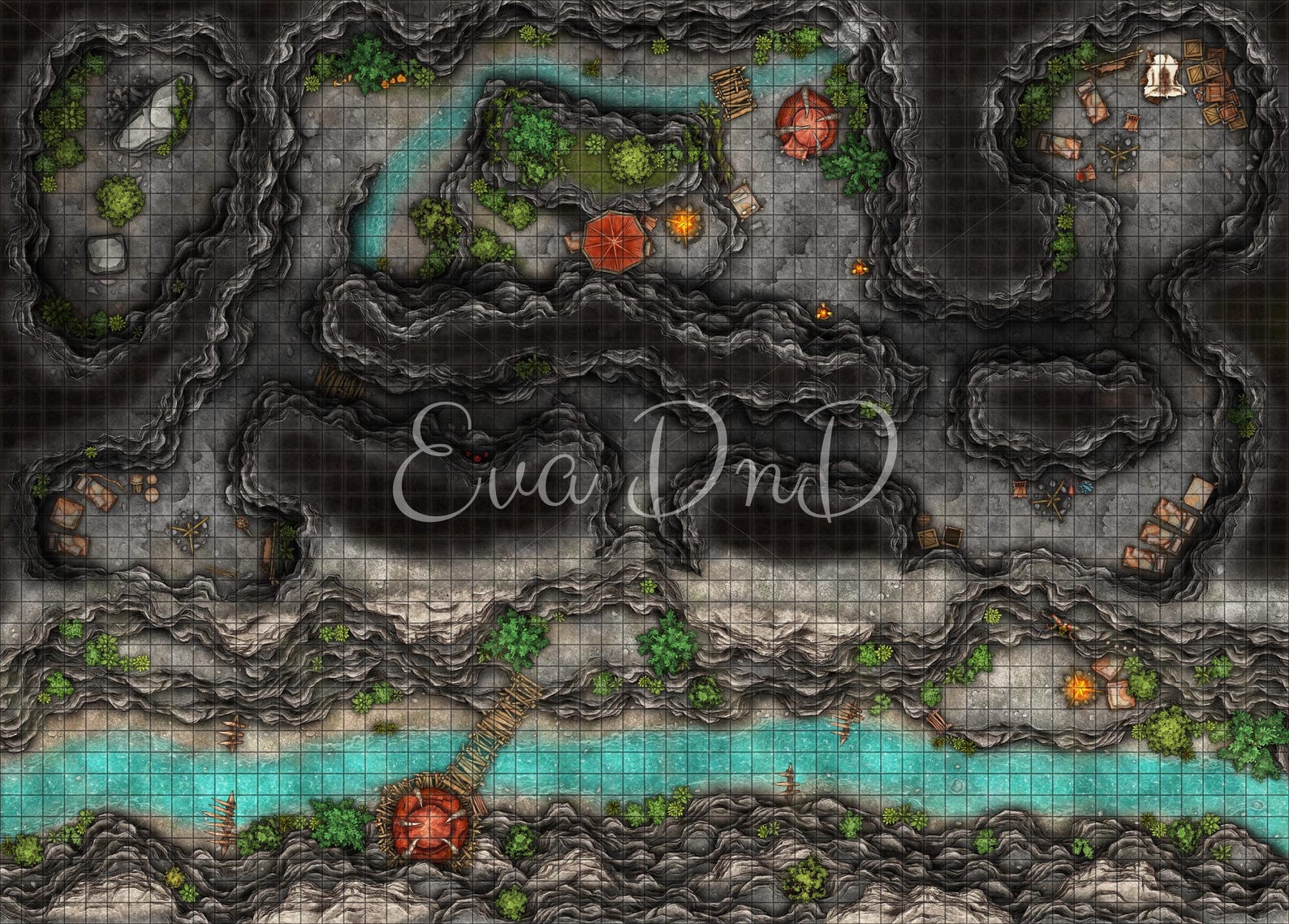 Dnd Gorge Caves Battle Map - Etsy