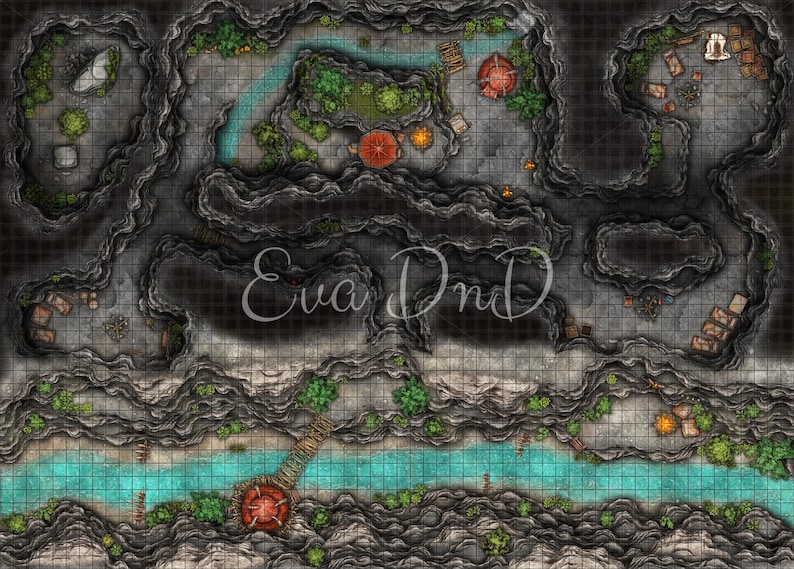 Dnd Gorge Caves Battle Map - Etsy