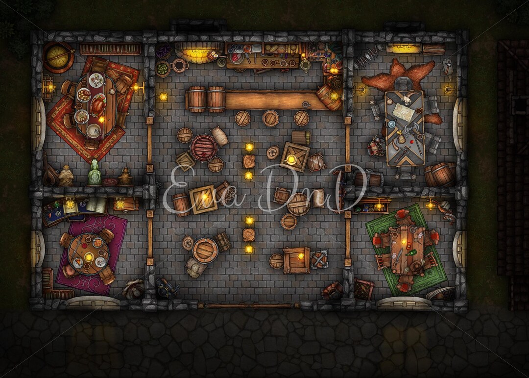 Dnd Adventurers Tavern Battle Map - Etsy