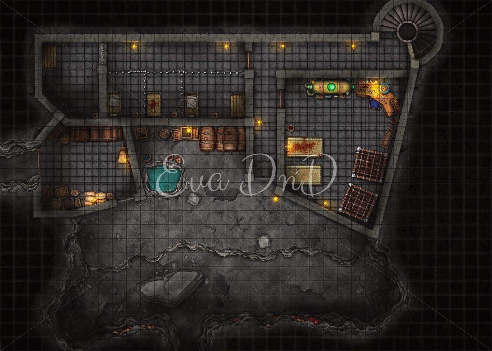 Dnd Mountain Cliff Fortress Castle Hold Battle Map - Etsy