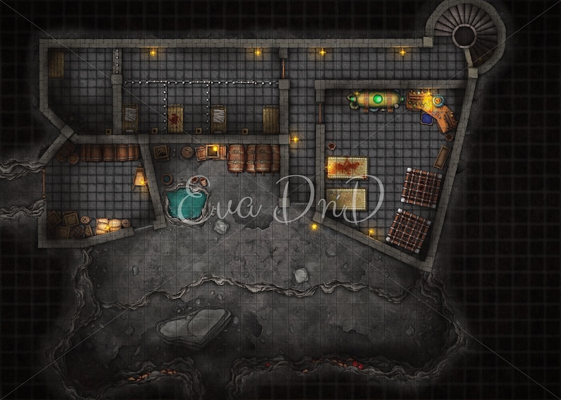 Dnd Mountain Cliff Fortress Castle Hold Battle Map - Etsy