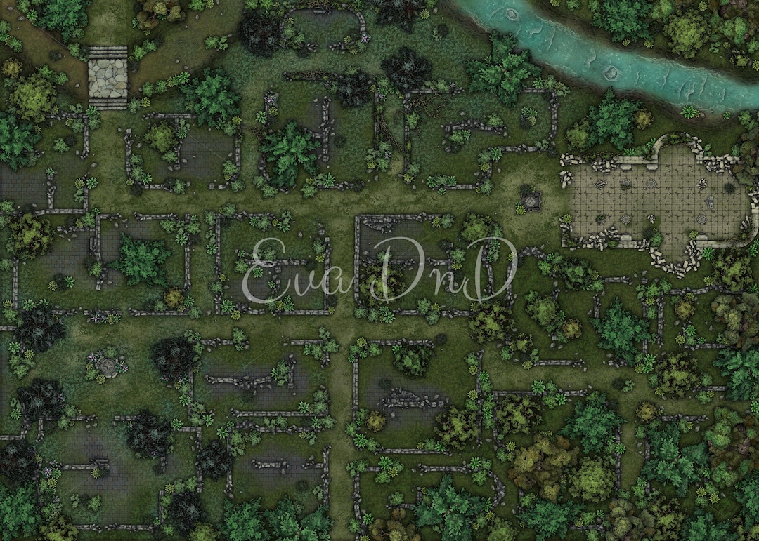 Dnd Dark Ancient Ruins Battle Map - Etsy