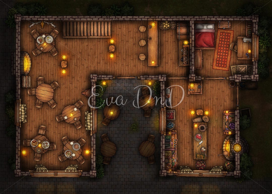 Dnd Inn Tavern Battle Map - Etsy