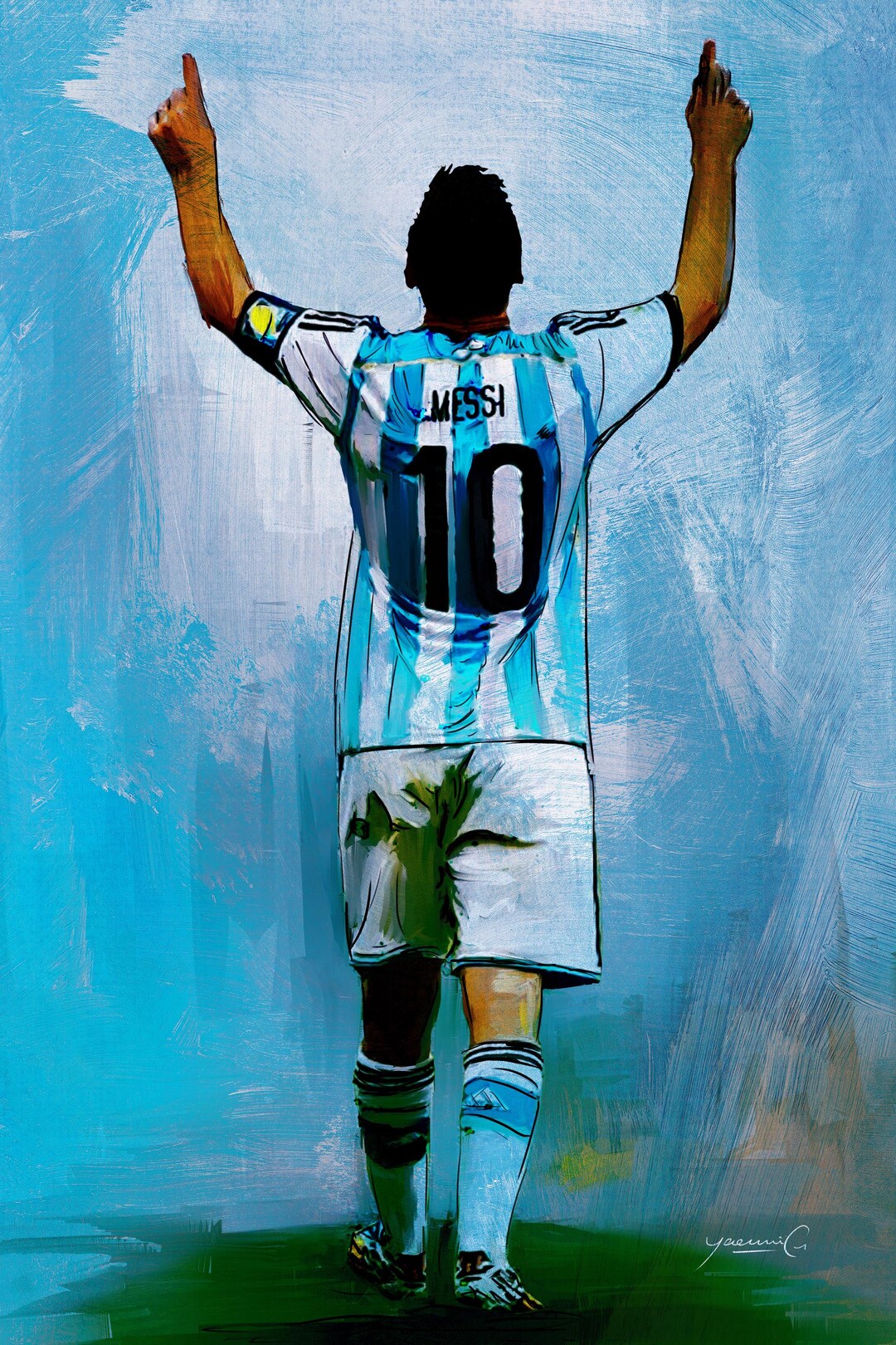 Victory in Motion | Lionel Messi | Abstract Art | Painting | Colorful ...