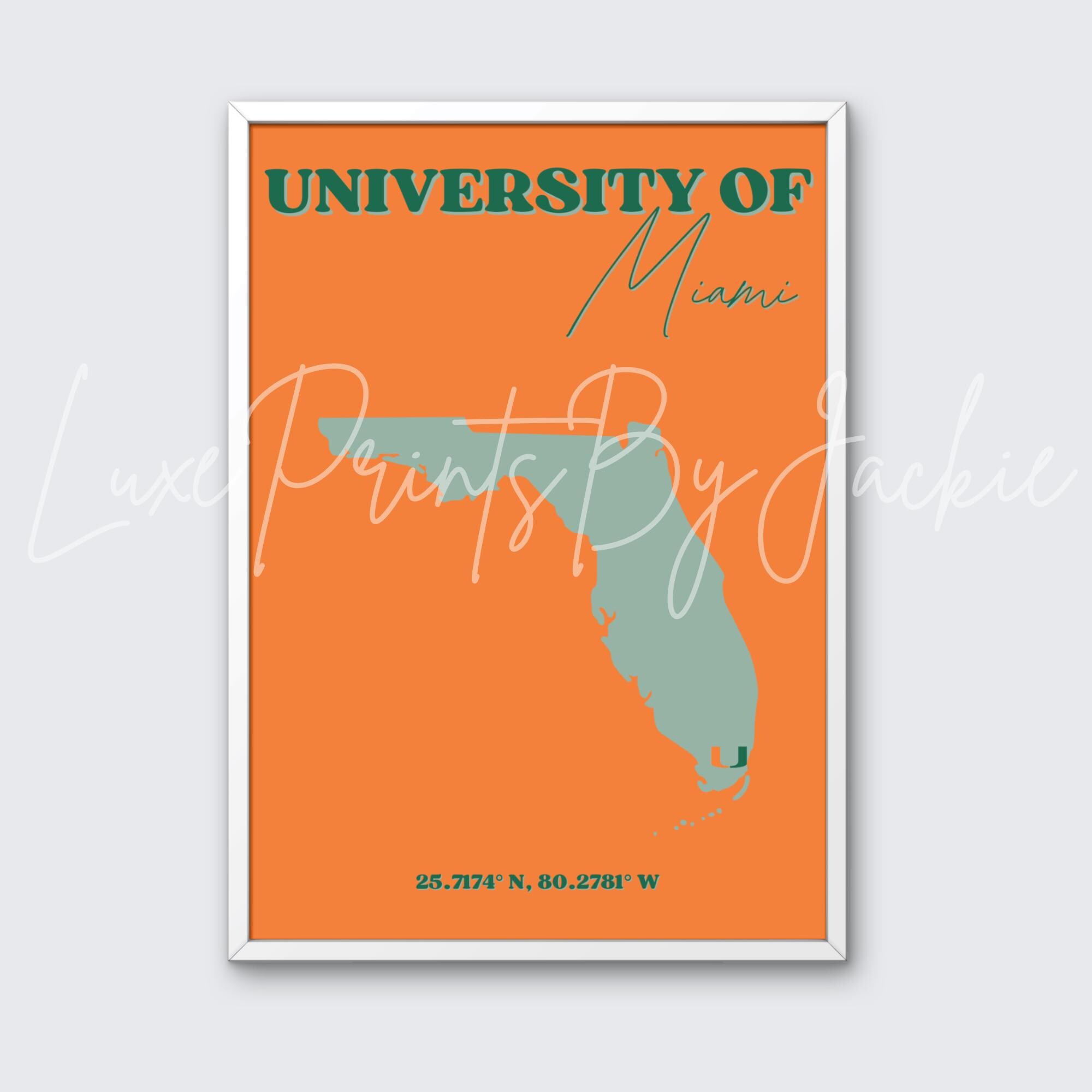 Customizable University of Miami Hurricanes Wall Art Set - Set of 6 ...