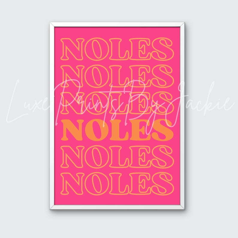 Florida State University Digital Wall Art Prints FSU Dorm Room Decor ...