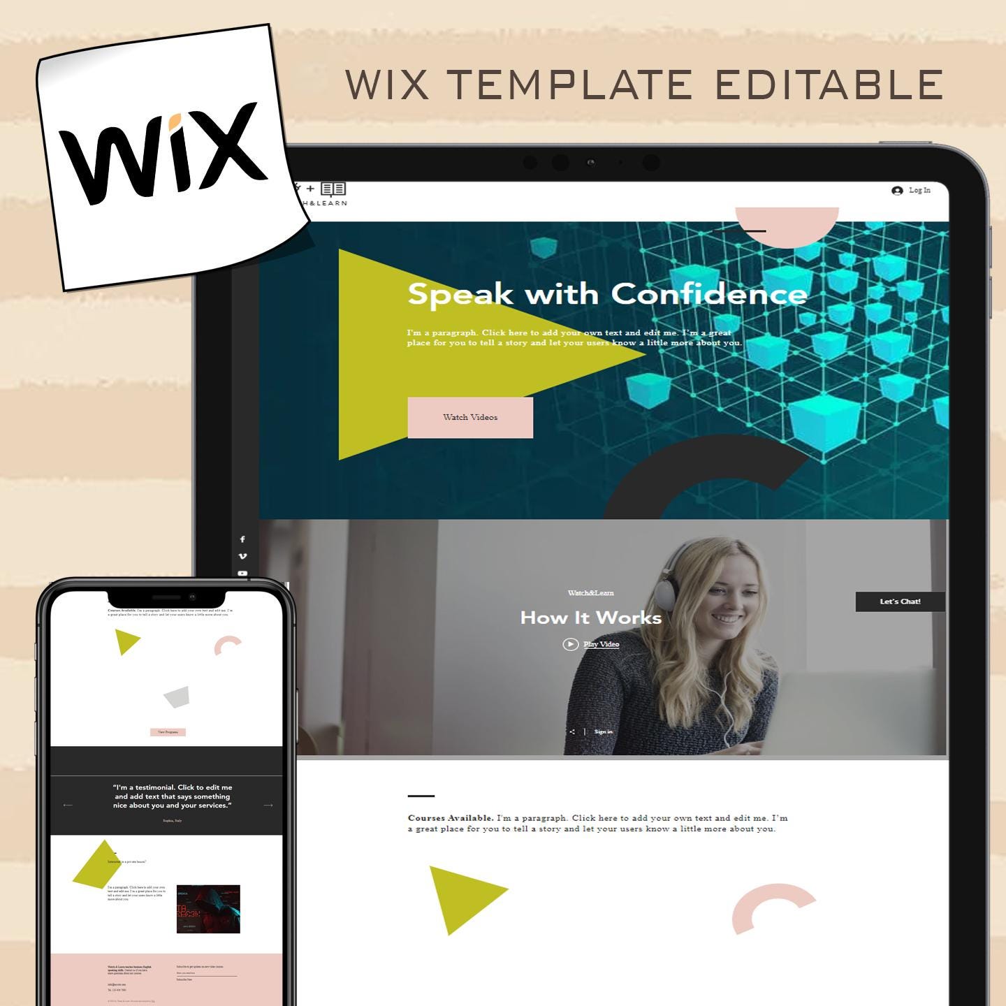 Wix Website Template for Online Language Course School - Wix Website ...