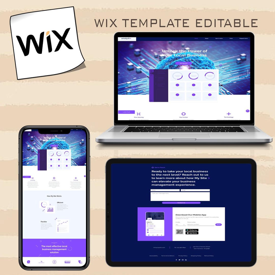 Wix Website Template for Web App Landing Page | Editable Wix Template ...