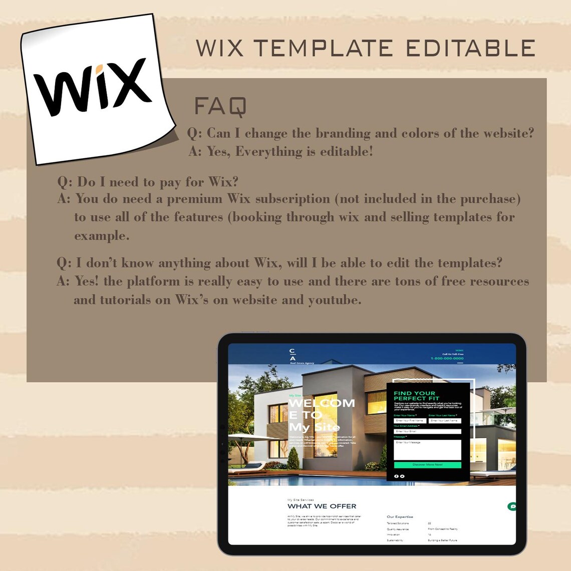 Wix Website Template for Real Estate Landing Page - Wix Website Design ...