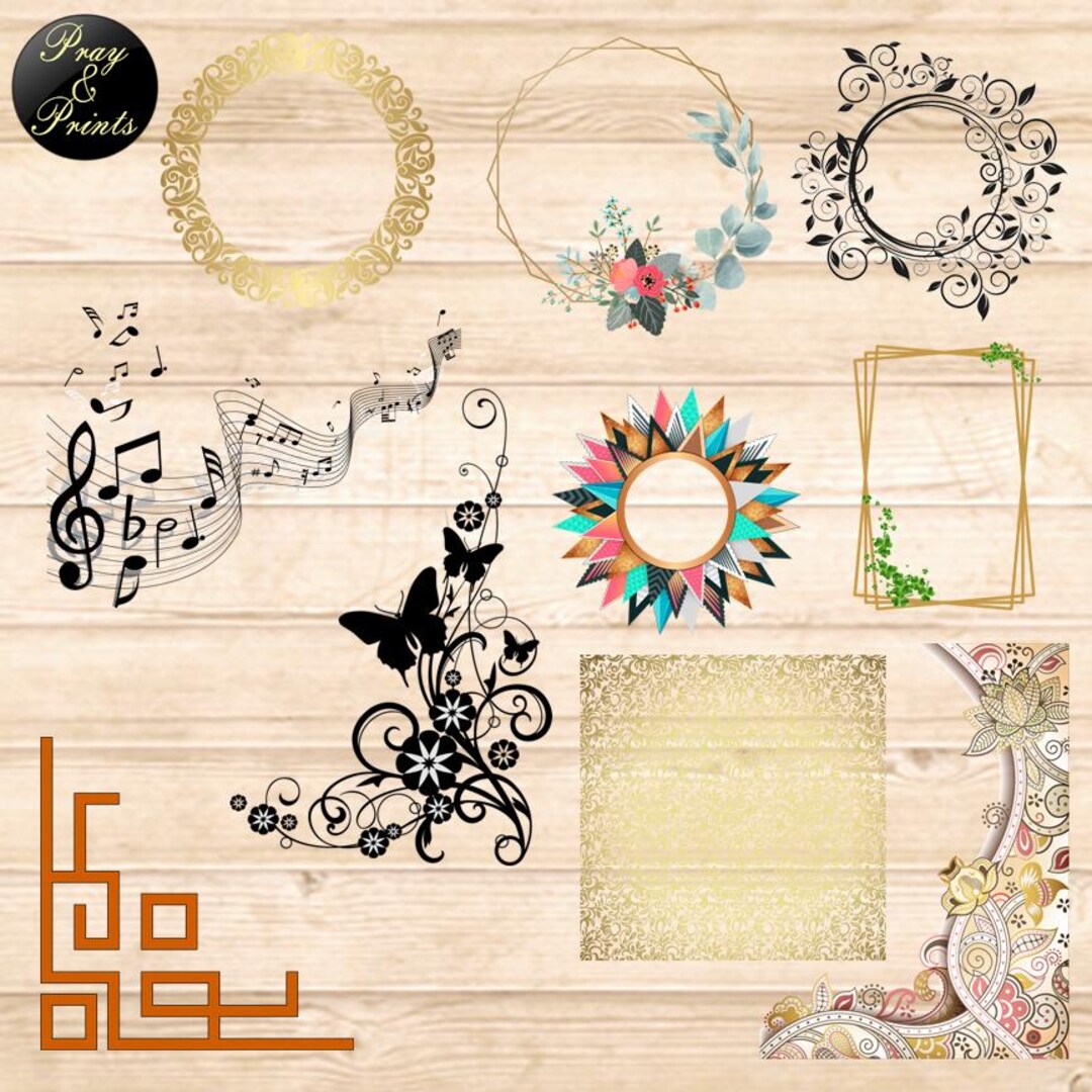 Decorative Greetings Card Design Decorations Border Frame Corner ...