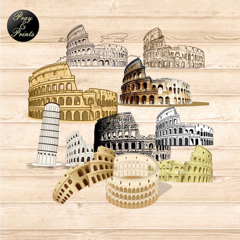 Colosseum Rome Structure Old Tourist Spot Clipart, Illustration ...