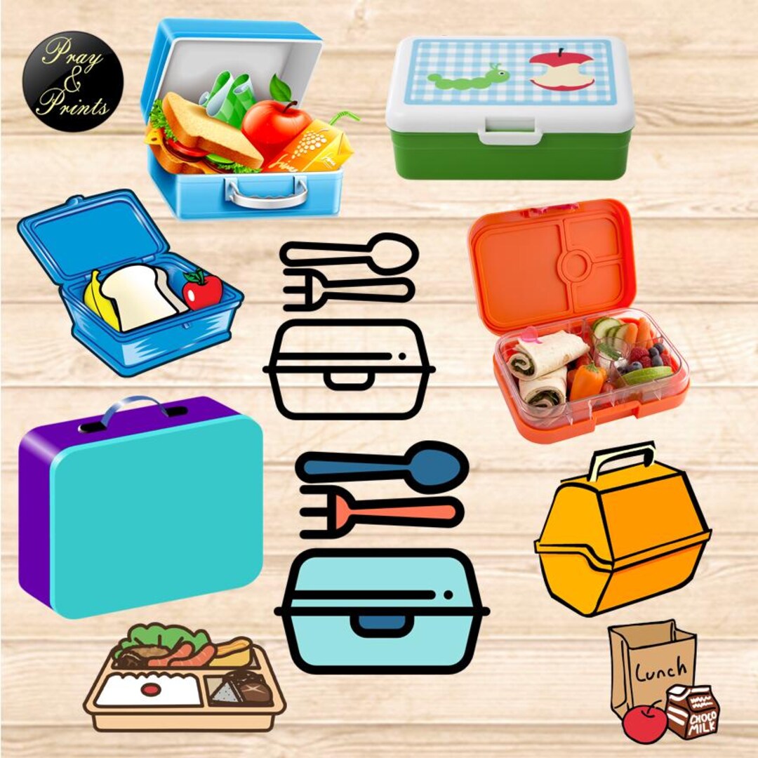 Lunch Box Bread Food Vegetable Eat Clipart, Instant Download, Digital ...