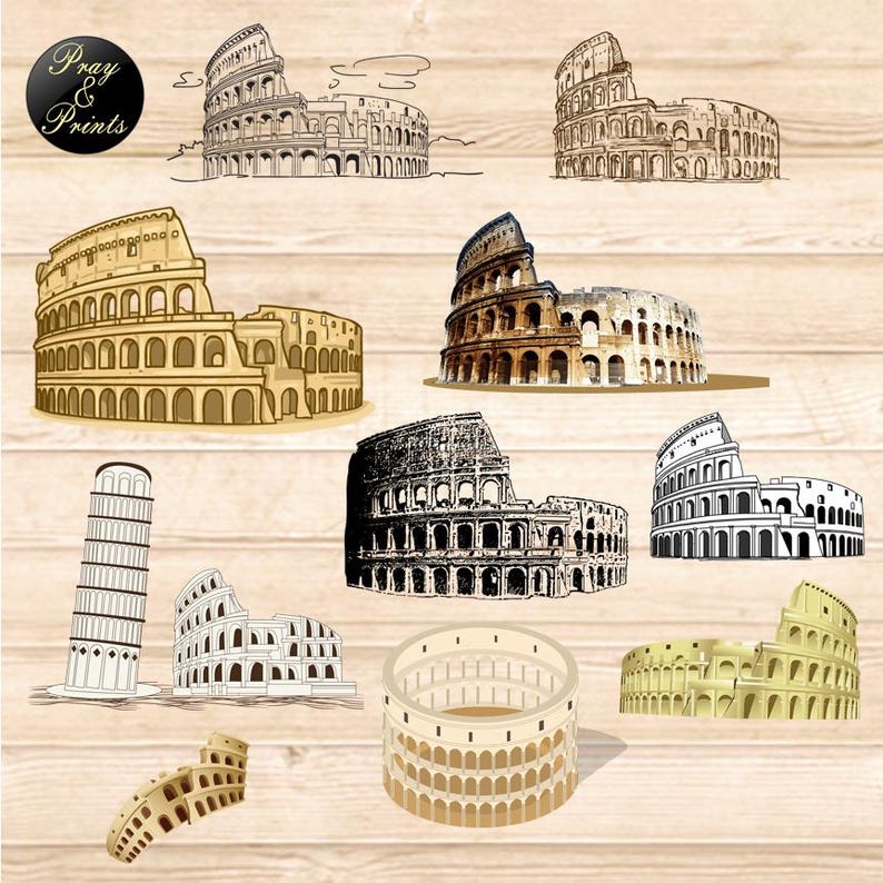 Colosseum Rome Structure Old Tourist Spot Clipart, Illustration ...