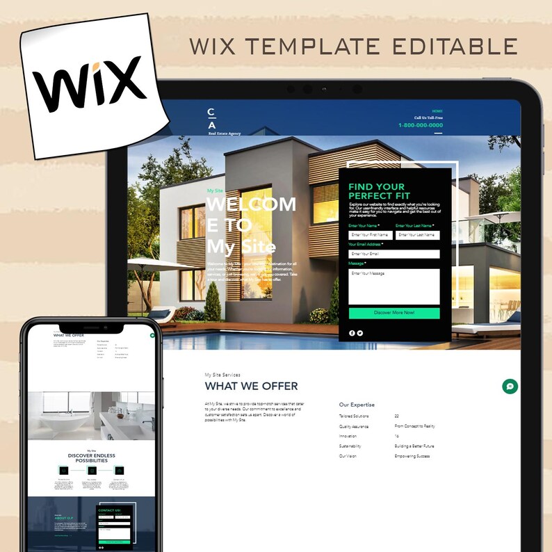 Wix Website Template for Real Estate Landing Page - Wix Website Design ...