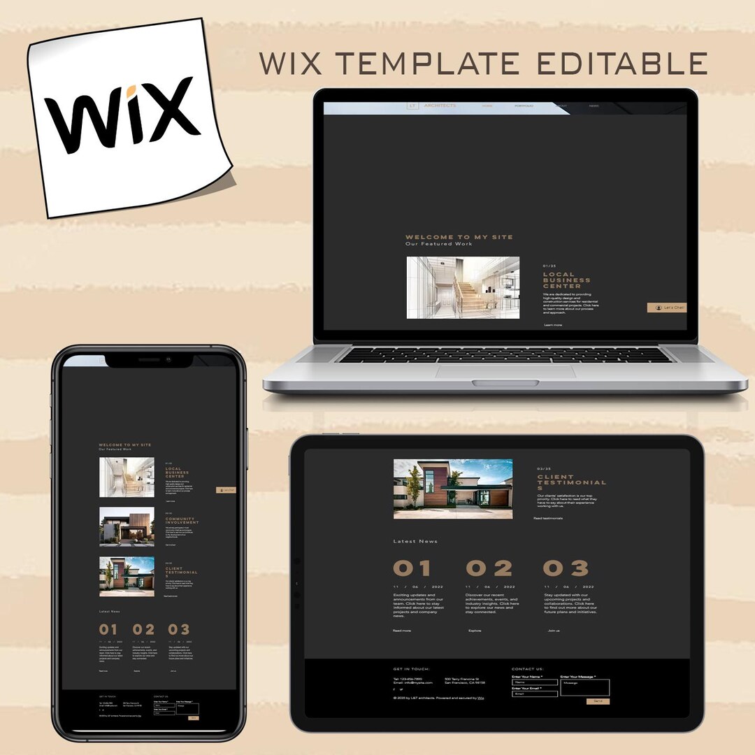 Wix Website Template for Architect and Co - Editable Wix Website ...