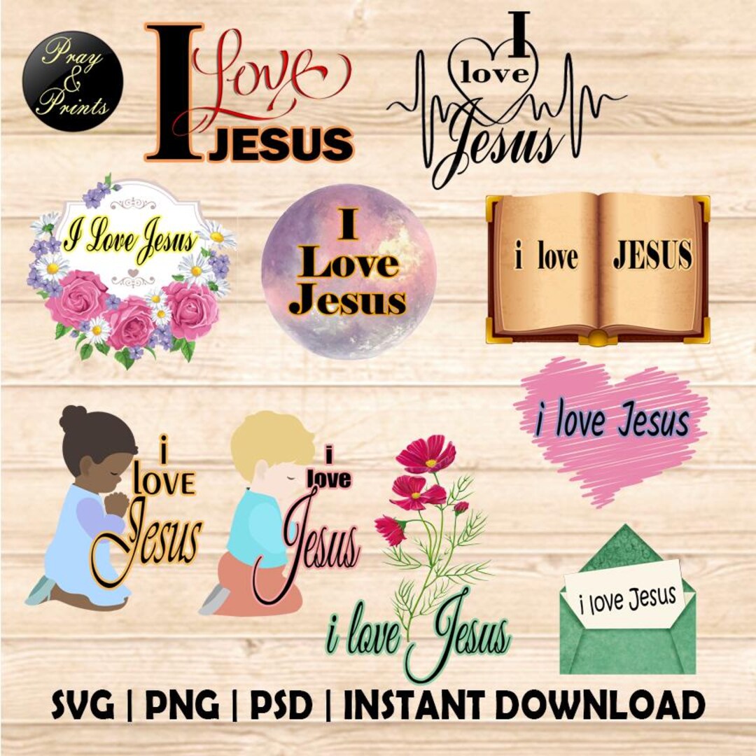 I Love Jesus Forever Loved John 3 16 Illustration, Digital Print ...