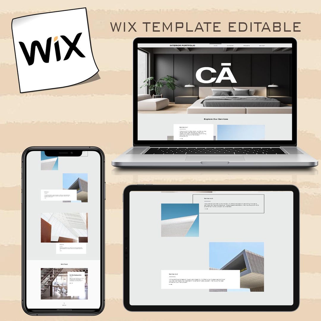 Wix Website Template for Interior Design Portfolio - Website Design ...