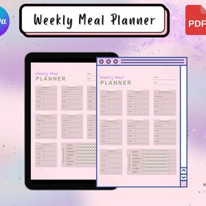 Printable Weekly Meal Planner | Digital Meal Planning Template ...