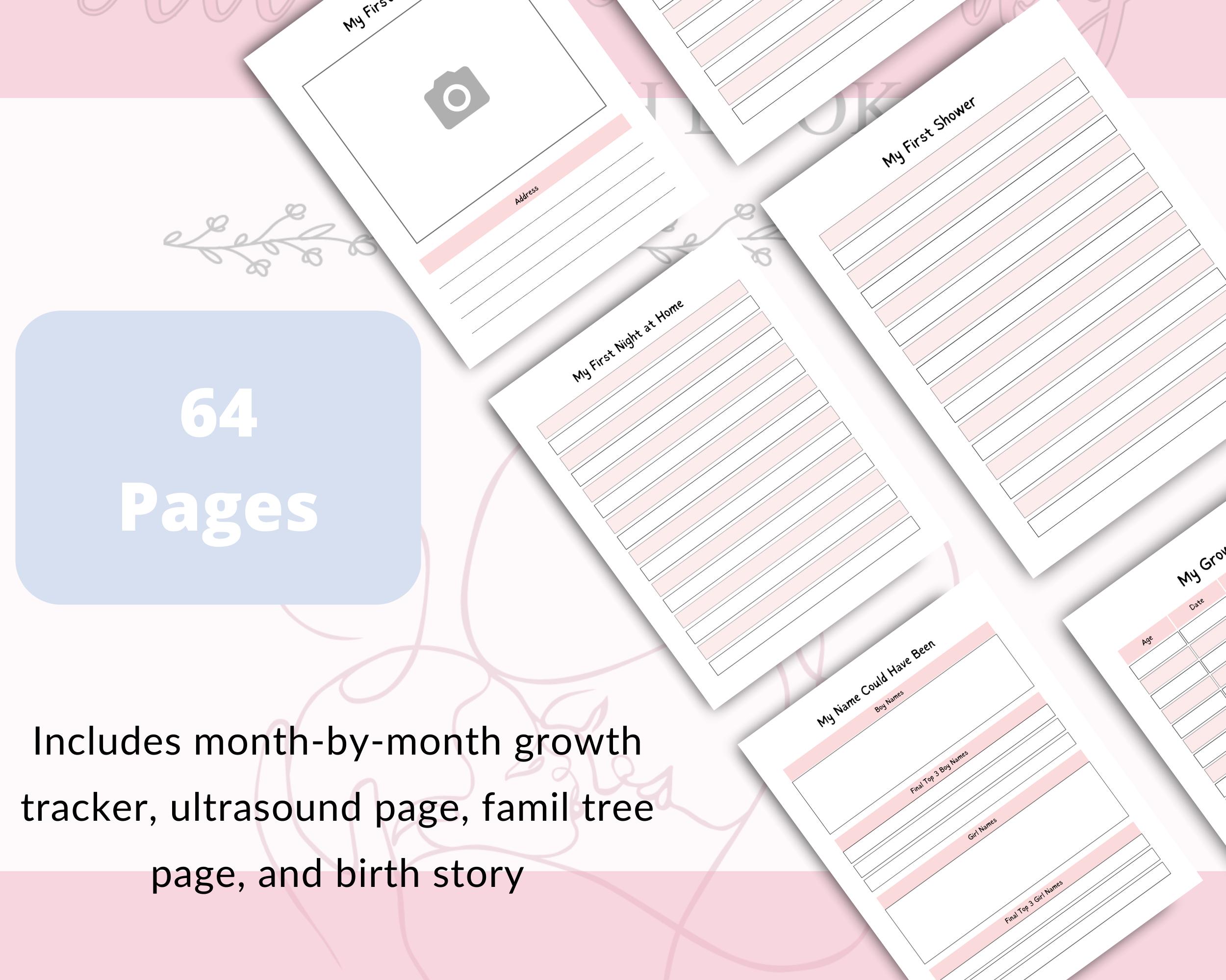 All About Baby Printable Memory Book | Digital Baby Milestone Journal ...