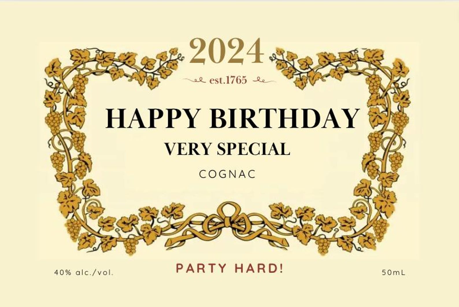 Hennessy Bottle Labels - PRINTED & PERSONALIZED! - Etsy