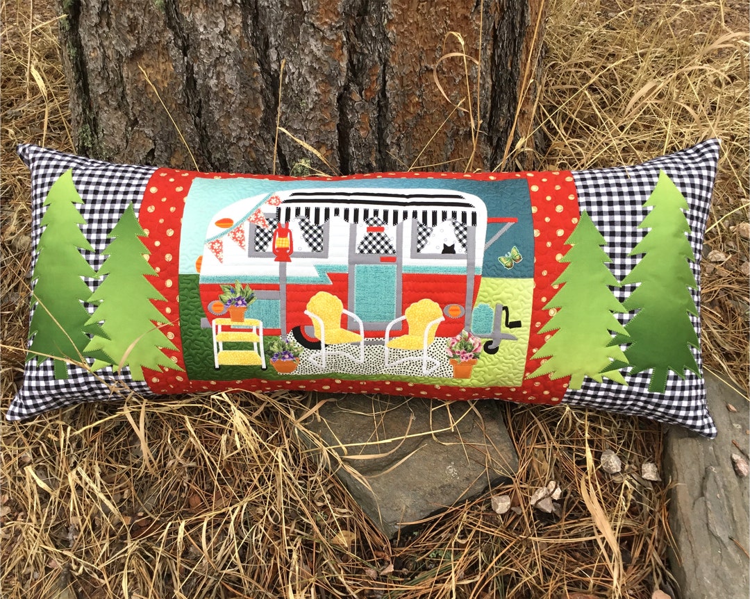 Happy Glamper Bench Pillow Pattern- PDF Quilt Pattern - Camping Quilt ...