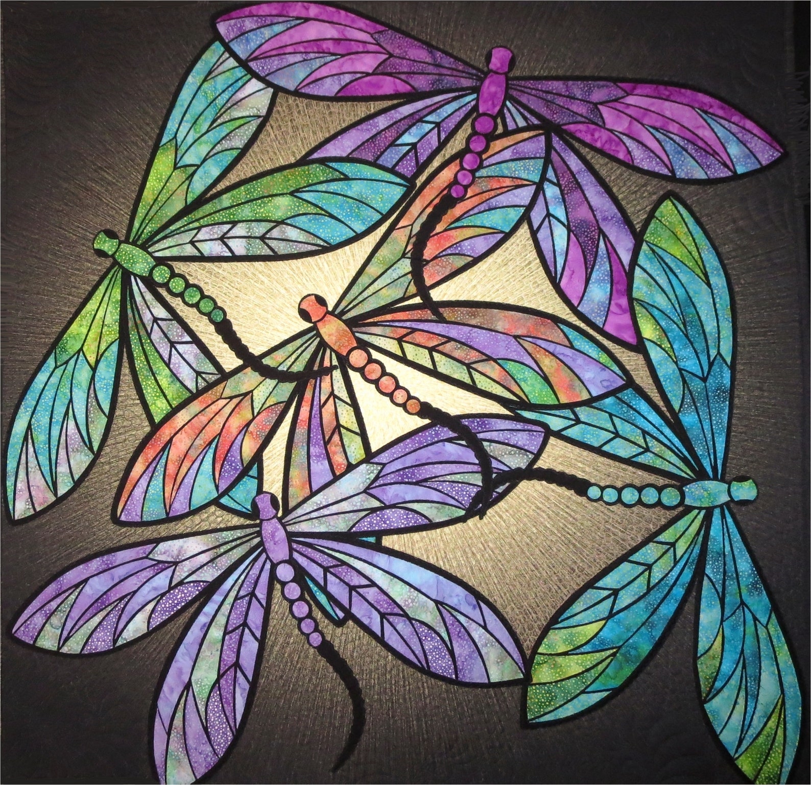 Dance of the Dragonflies Quilt Paper Pattern - Joann Hoffman - Applique ...
