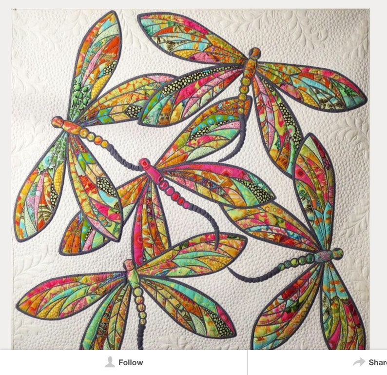 Dance of the Dragonflies Quilt Paper Pattern - Joann Hoffman - Applique ...