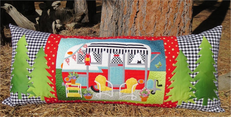 Happy Glamper Bench Pillow Pattern- PDF Quilt Pattern - Camping Quilt ...