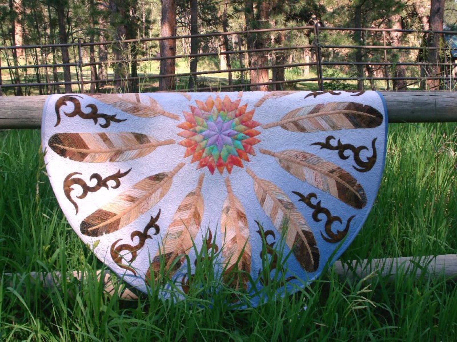 Sun Dance PDF Quilt Pattern Applique Feathers Joann - Etsy India
