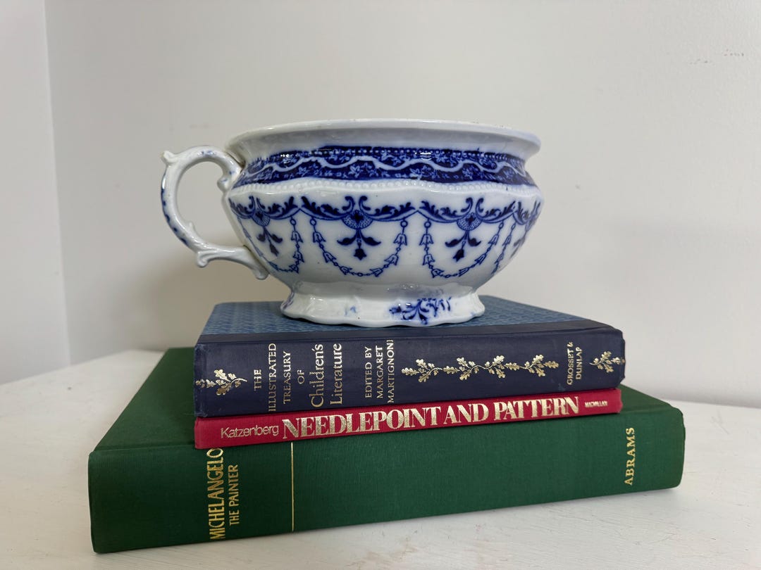Vintage Flow Blue Chamber Pot 'festoon' by Grindley - Etsy