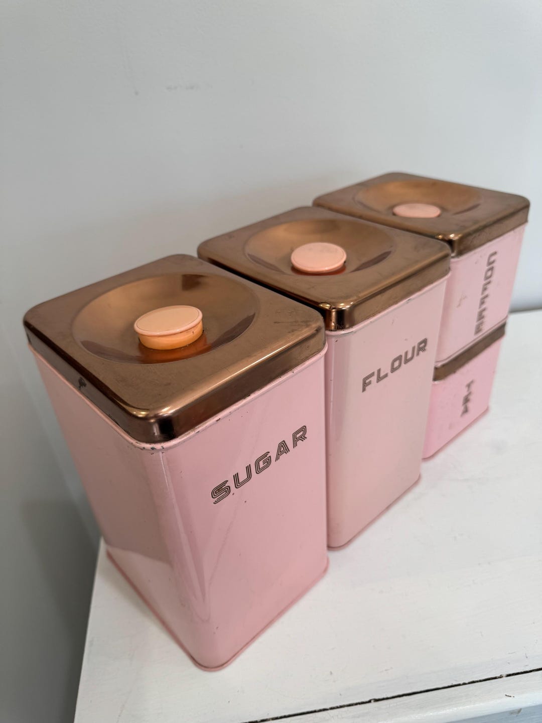 Vintage Pink Kitchen Canister Set by Lincoln Beautyware - 4 Pieces - Etsy