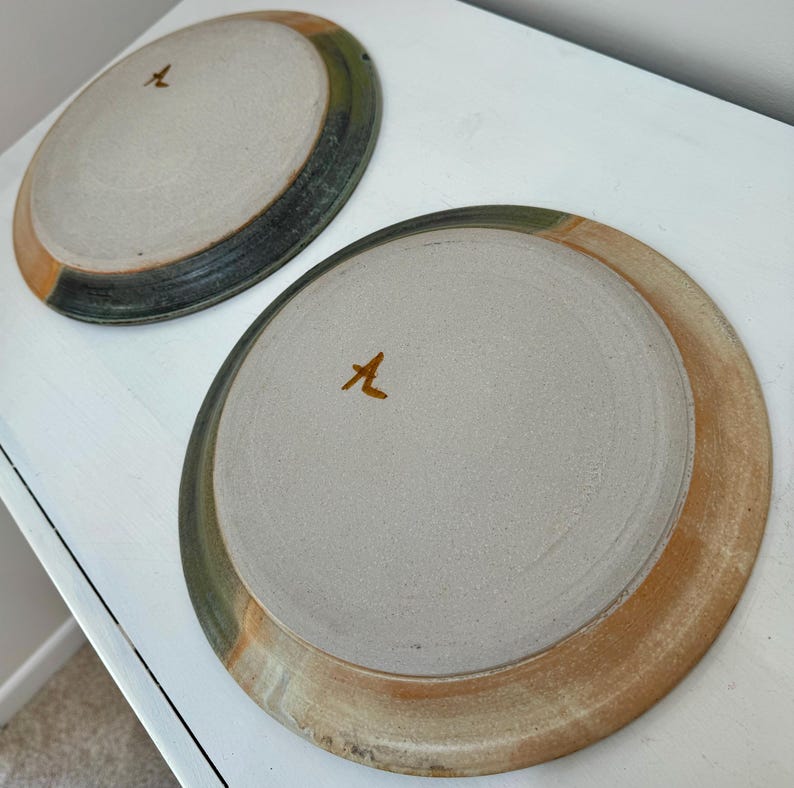 Gorgeous Vintage Pair of Studio Pottery Plates Mid-century Mod Style - Etsy